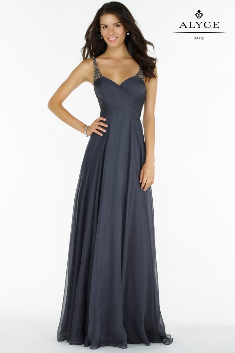 Prachtige antraciet galajurk van Alyce Paris | Aimee avondkleding